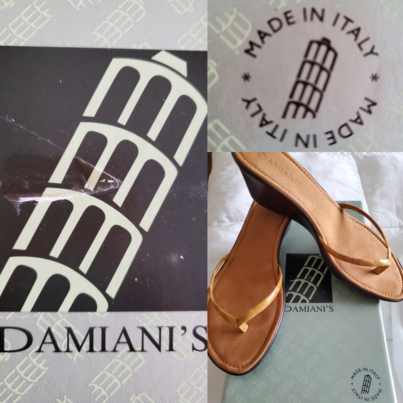 Damiani | Shoes | Damiani Italian Leather Camel Wedge Sandals | Poshmark